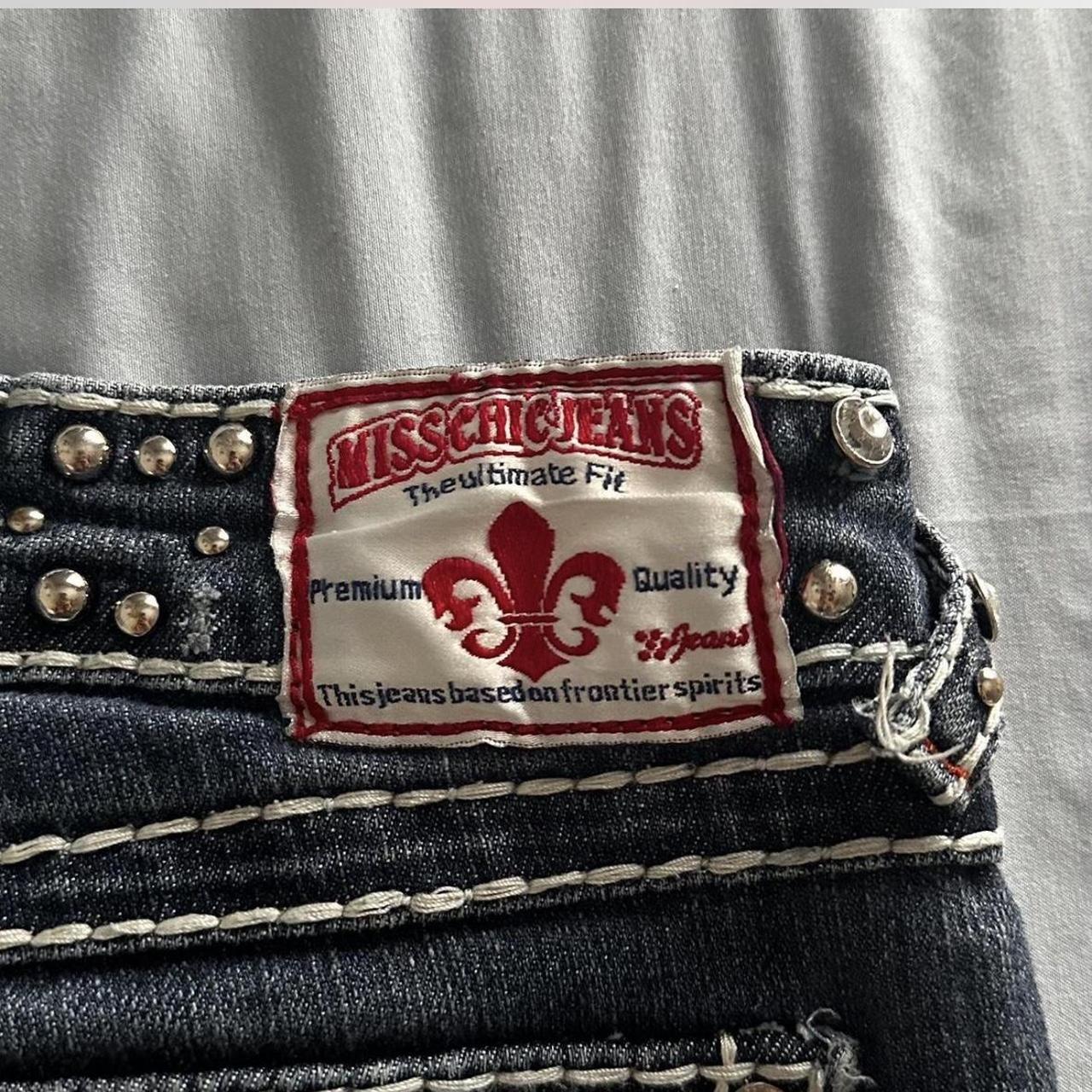 Miss Chic ~ Dark wash True Religion low rise jeans... | Depop
