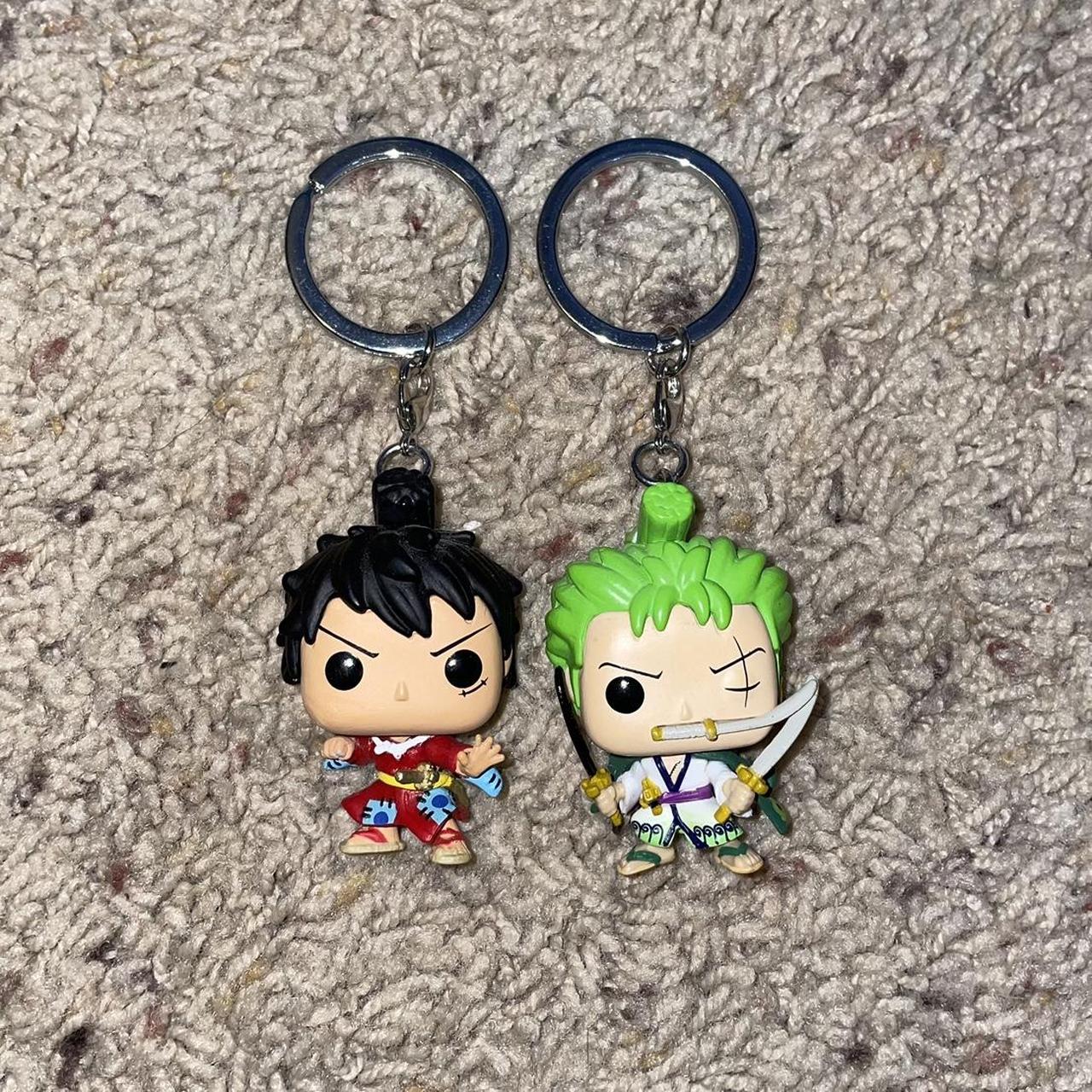 luffy and zoro funko keychains 💚 * listing is for... - Depop