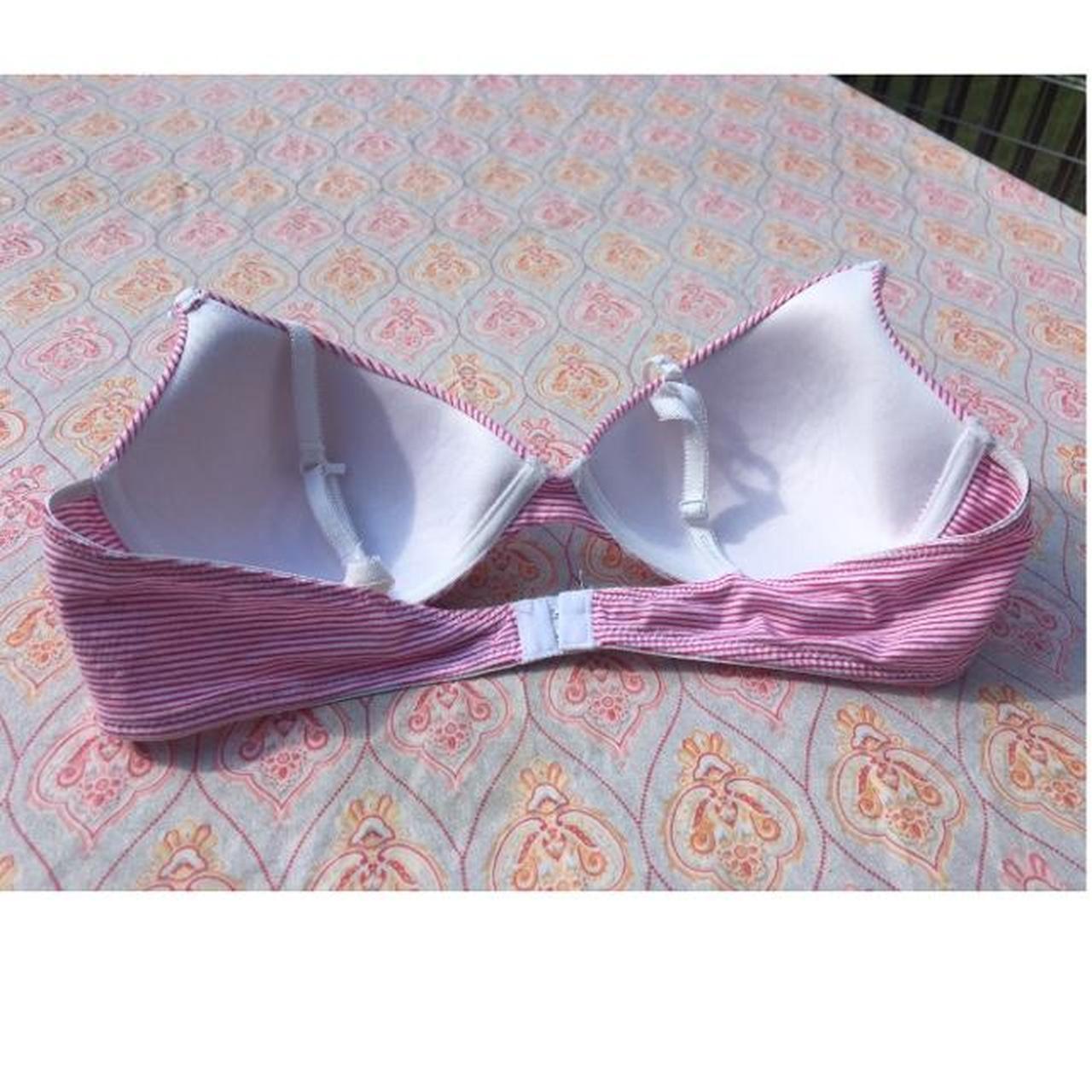 Faded Glory Women's Red and White Bra | Depop