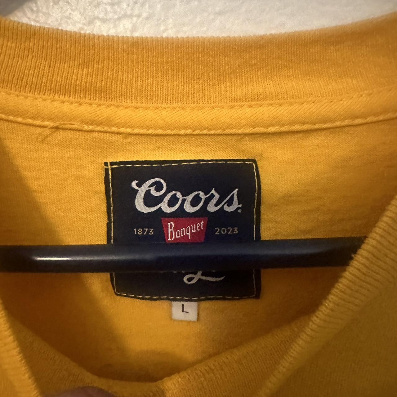 Coors banquet seager collab mustard yellow size... - Depop
