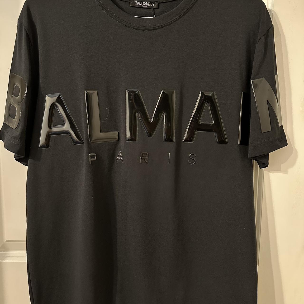 Black Balmain Paris Tee Size: M Deadstock Never... - Depop