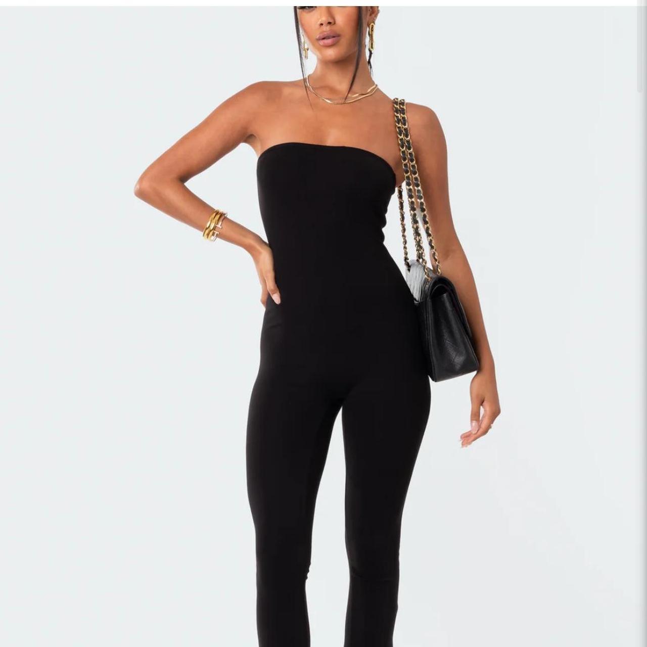 Edikted Melina Side Slits Flared Jumpsuit brand new... - Depop