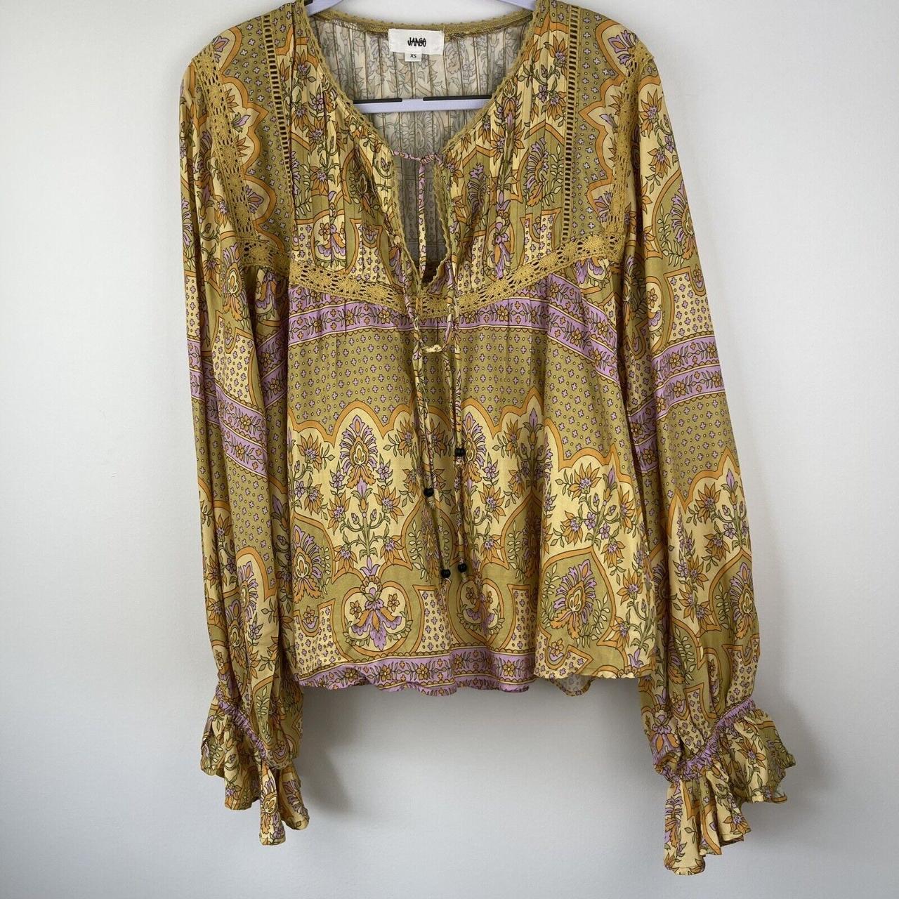 Jaase Size XS Womens Top Rayon Multicolour Long... - Depop