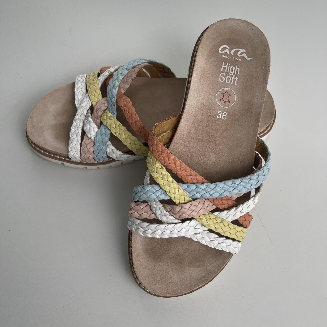 Ara High Soft Womens Leather Sandals Size 36 Slip On... - Depop