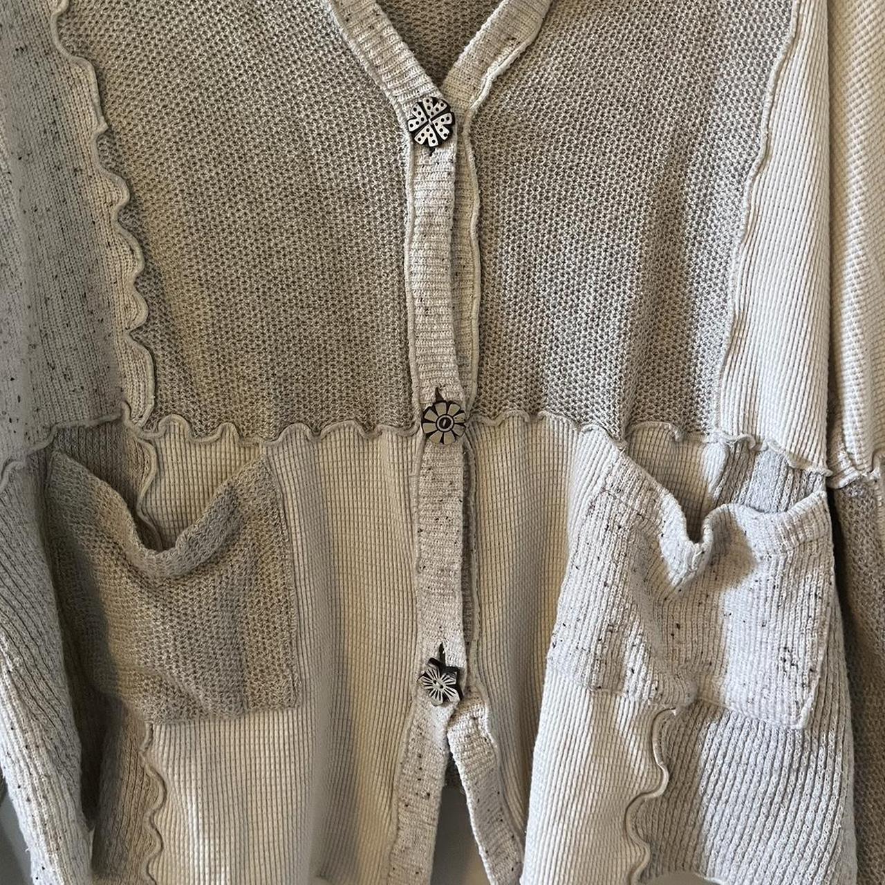 Whimsical oversized vintage patchwork cardigan... - Depop