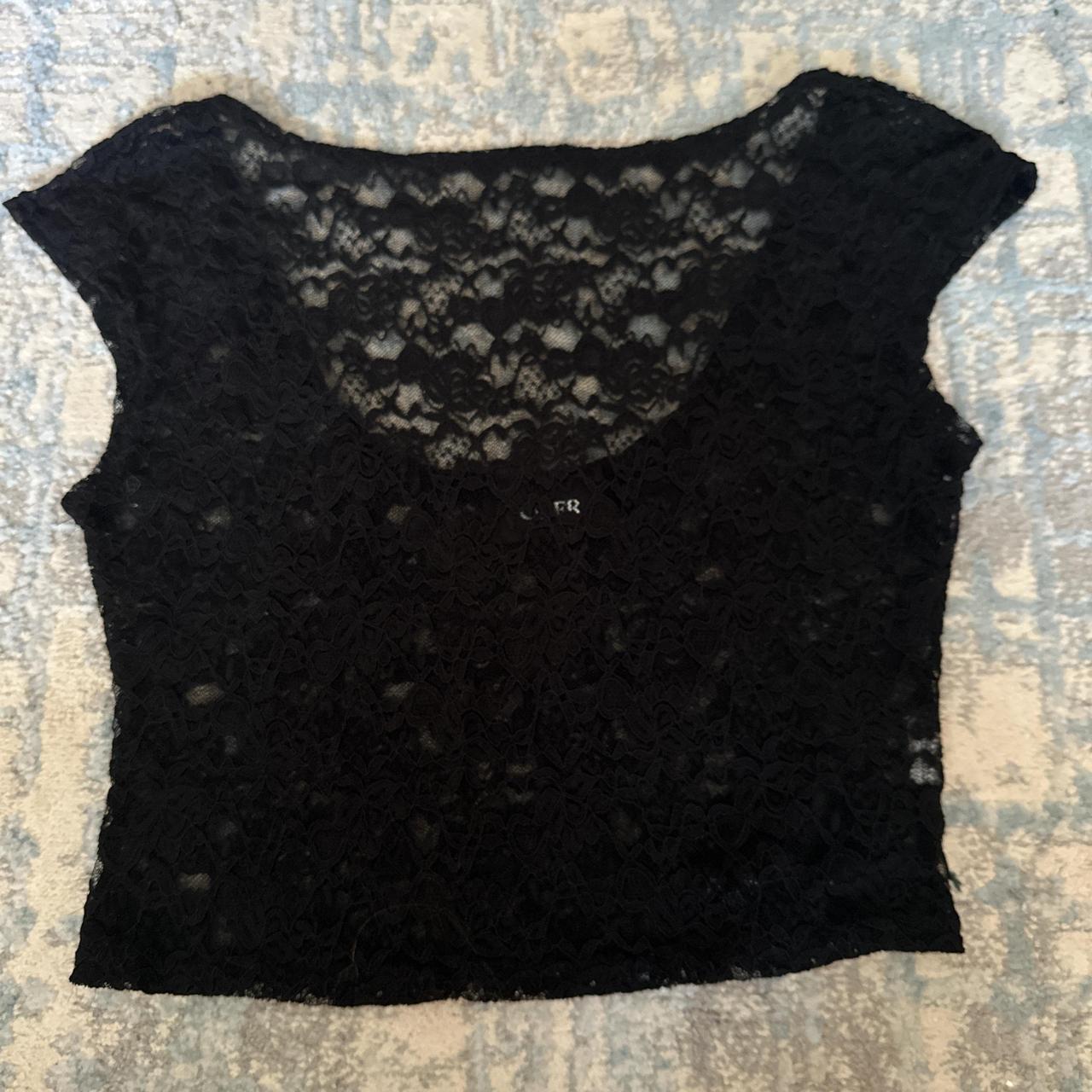 Cutest black lace open back top #goth #grunge never... | Depop