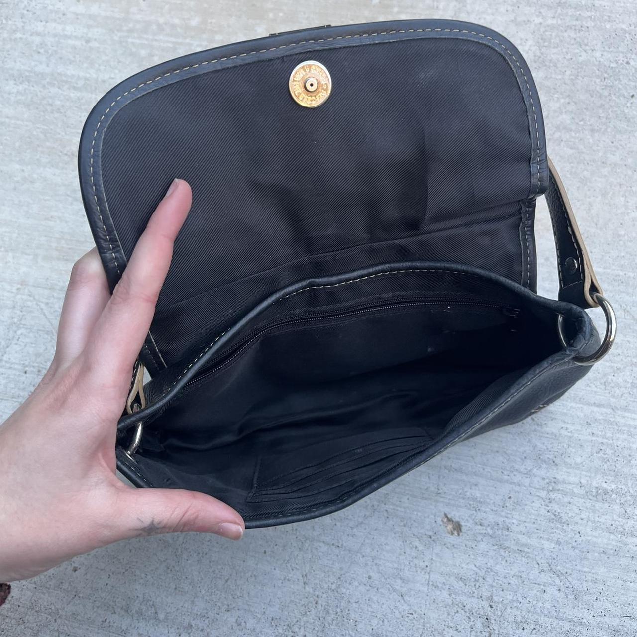Black leather Y2K shoulder bag #Y2KFashion... | Depop