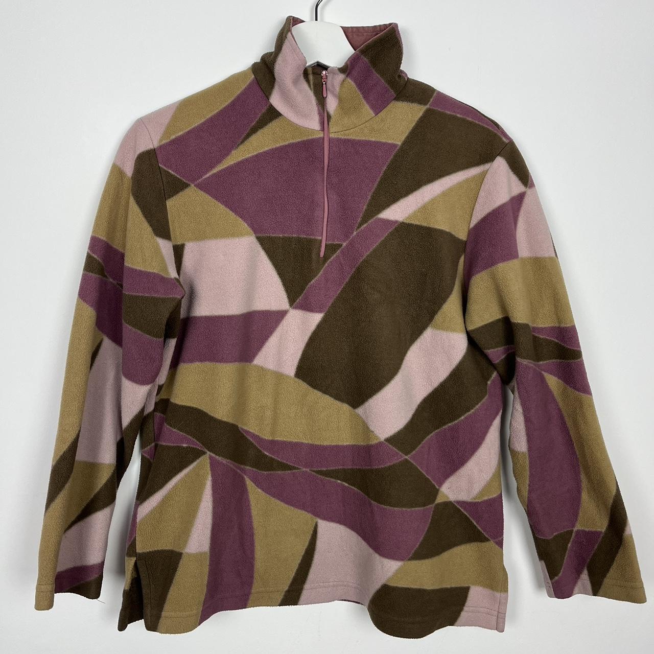 Vintage 90s Funky Fleece. Half-zip with with super... - Depop