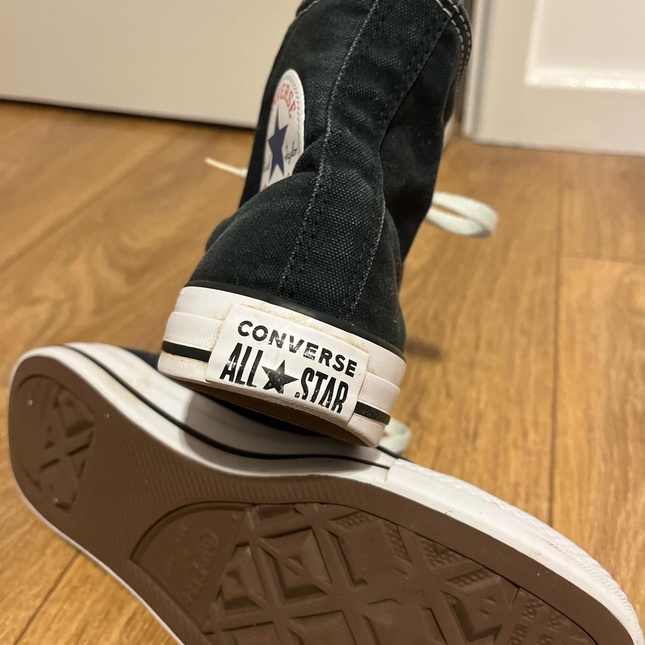 black chuck taylor converse, good condition, clean,... - Depop