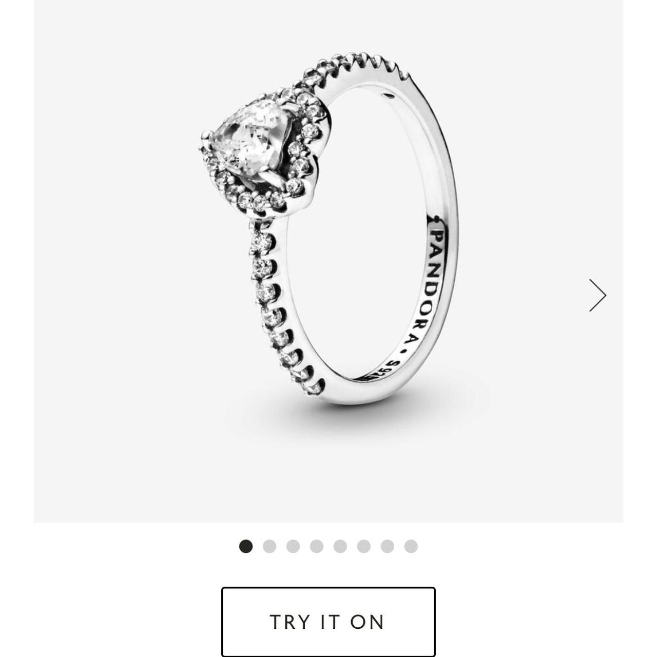 Pandora elevated heart ring Receipt included Open... - Depop