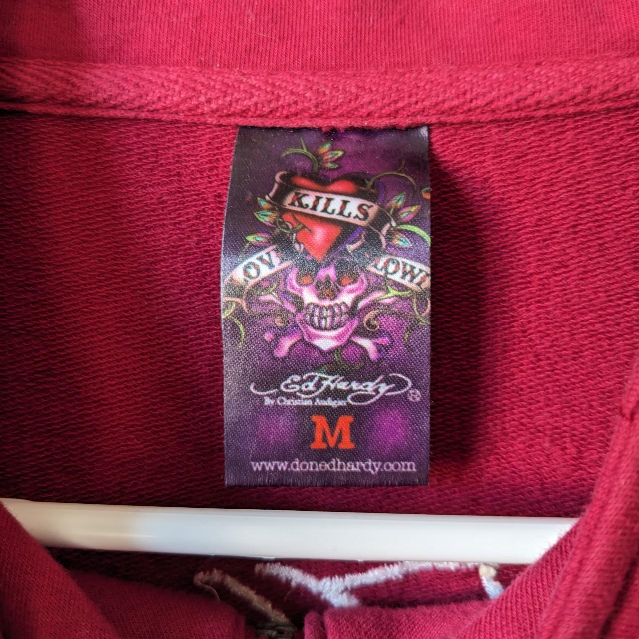 Ed Hardy, jacket, pink, Y2K, barely worn, medium,... - Depop