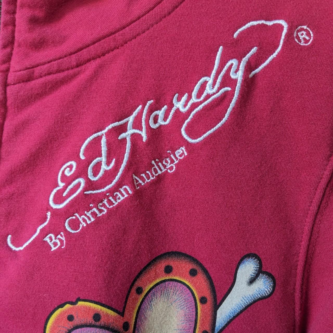 Ed Hardy, jacket, pink, Y2K, barely worn, medium,... - Depop