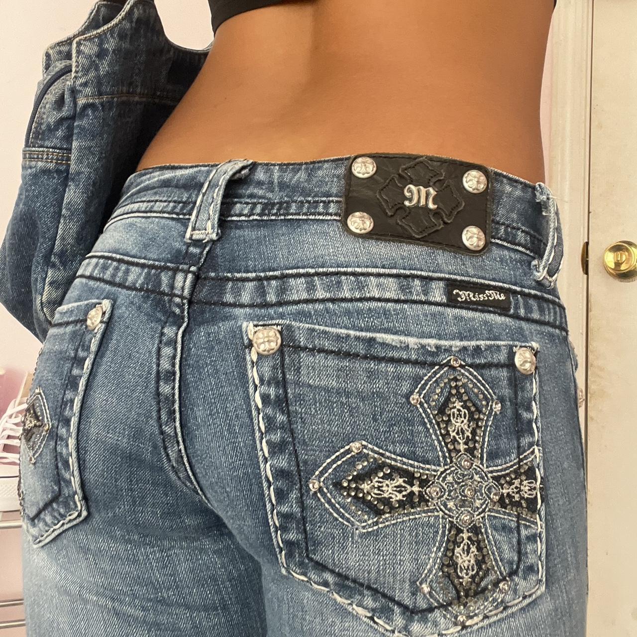 Low rise, Miss Me, Size 28, bootcut jeans. Cutest... - Depop