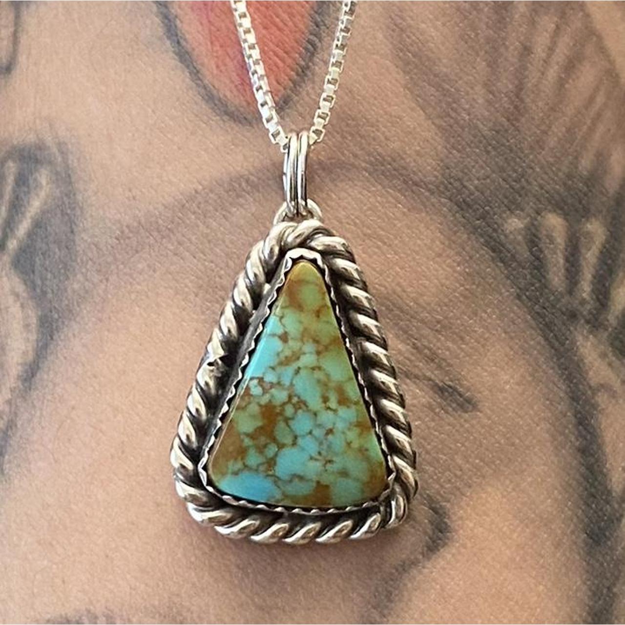 Vintage Wayne Etsitty Navajo Number 8 Turquoise... - Depop