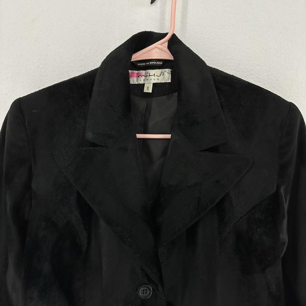 MITSU LONDON Velvet Faux Fur Front Button Long Coat... - Depop