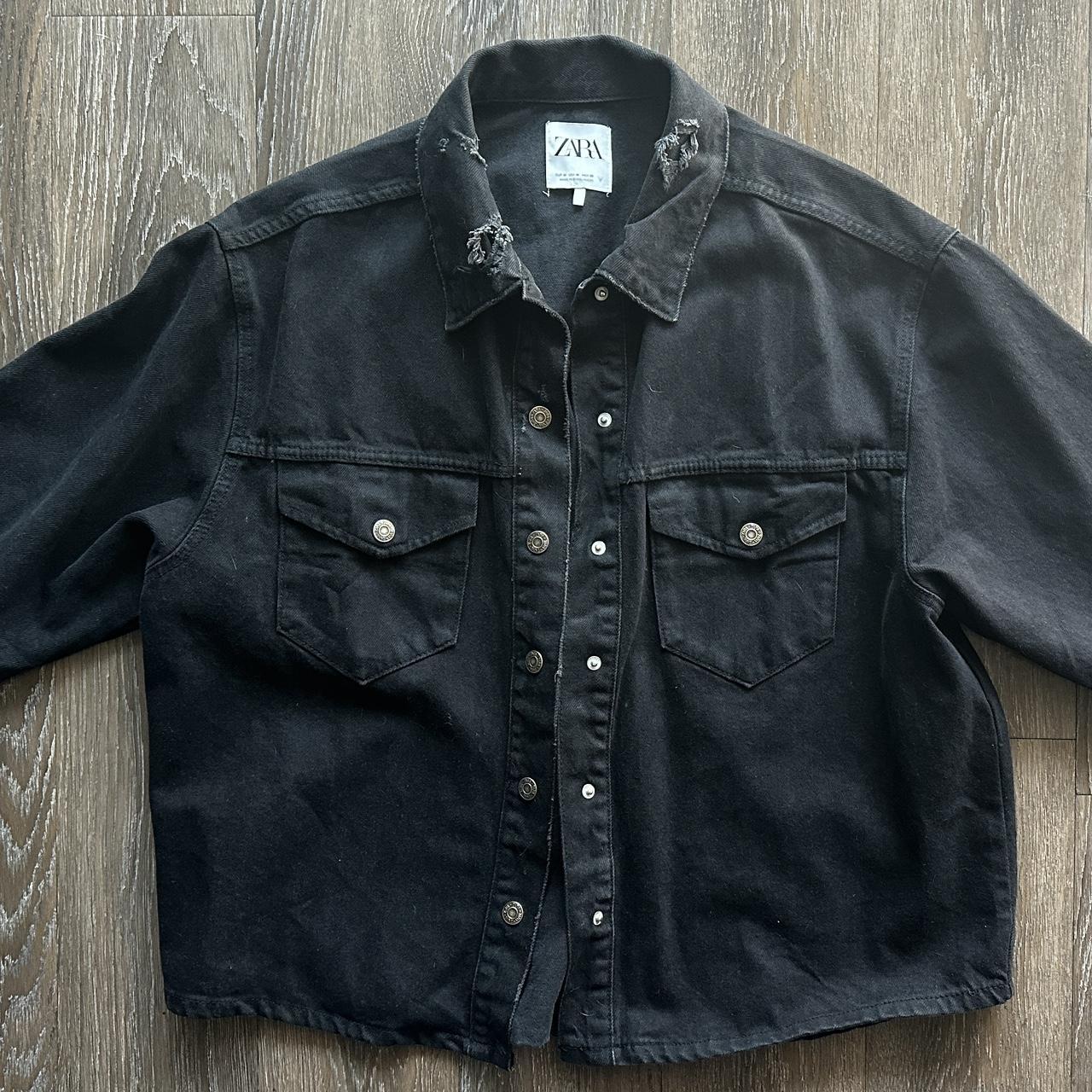 Zara black Jean jacket. Oversized fit. Medium - Depop