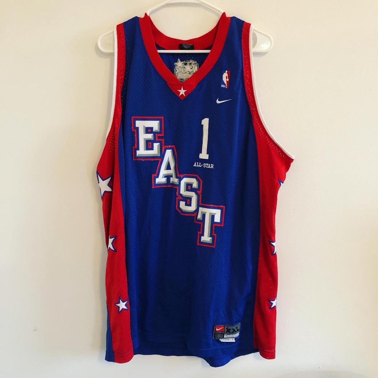 NBA Men's Blue and Red Shirt | Depop