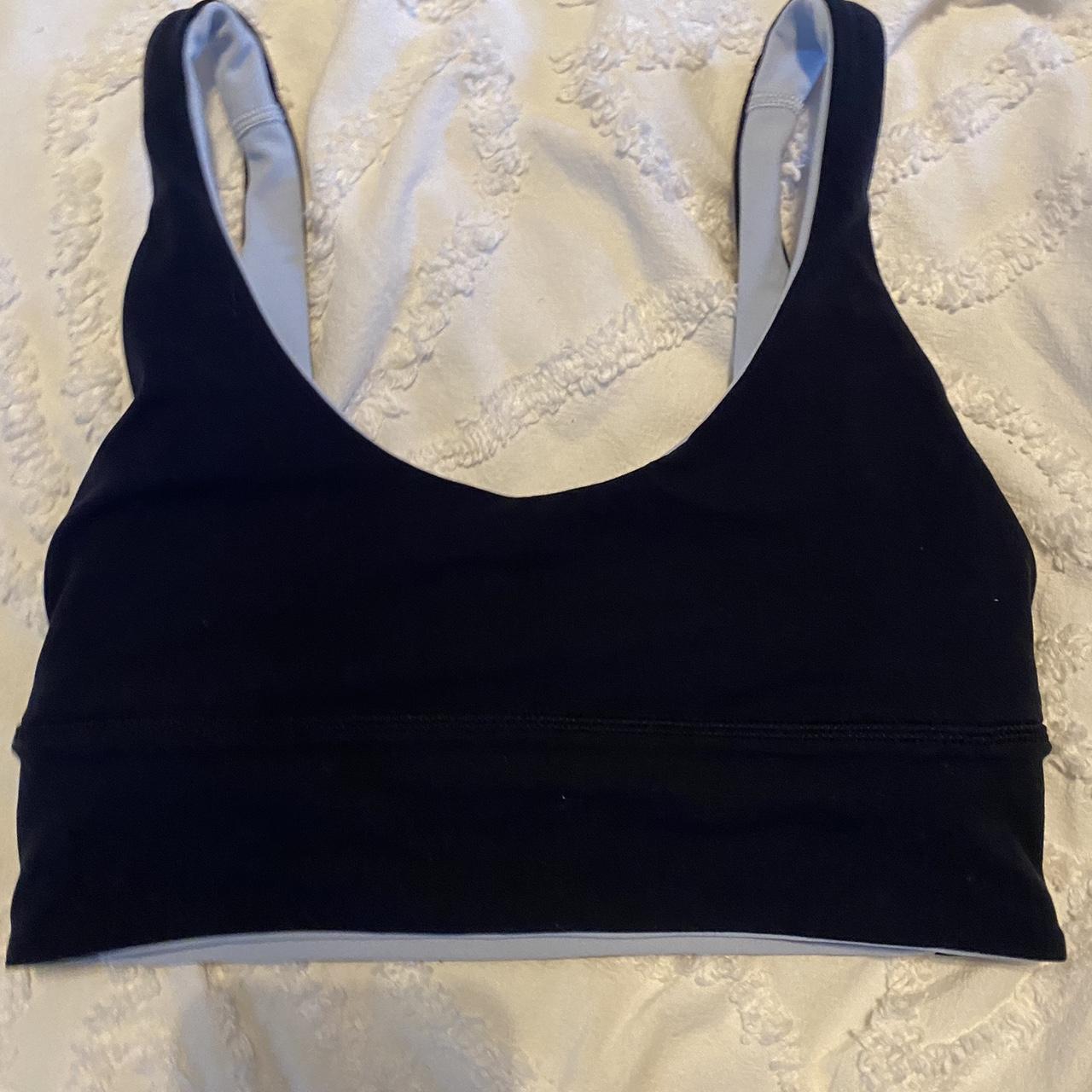 Lulu lemon sports bra. size 4. reversible, navy to... - Depop