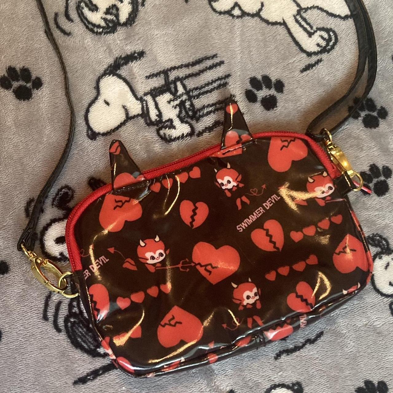 Cutesy Devil bag Black and red bag with design... - Depop
