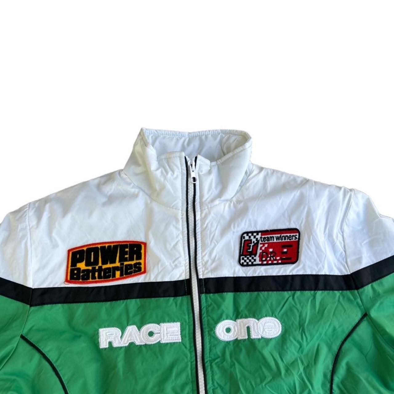 Y2k racing jacket puffer💋 Super cool patches on... - Depop
