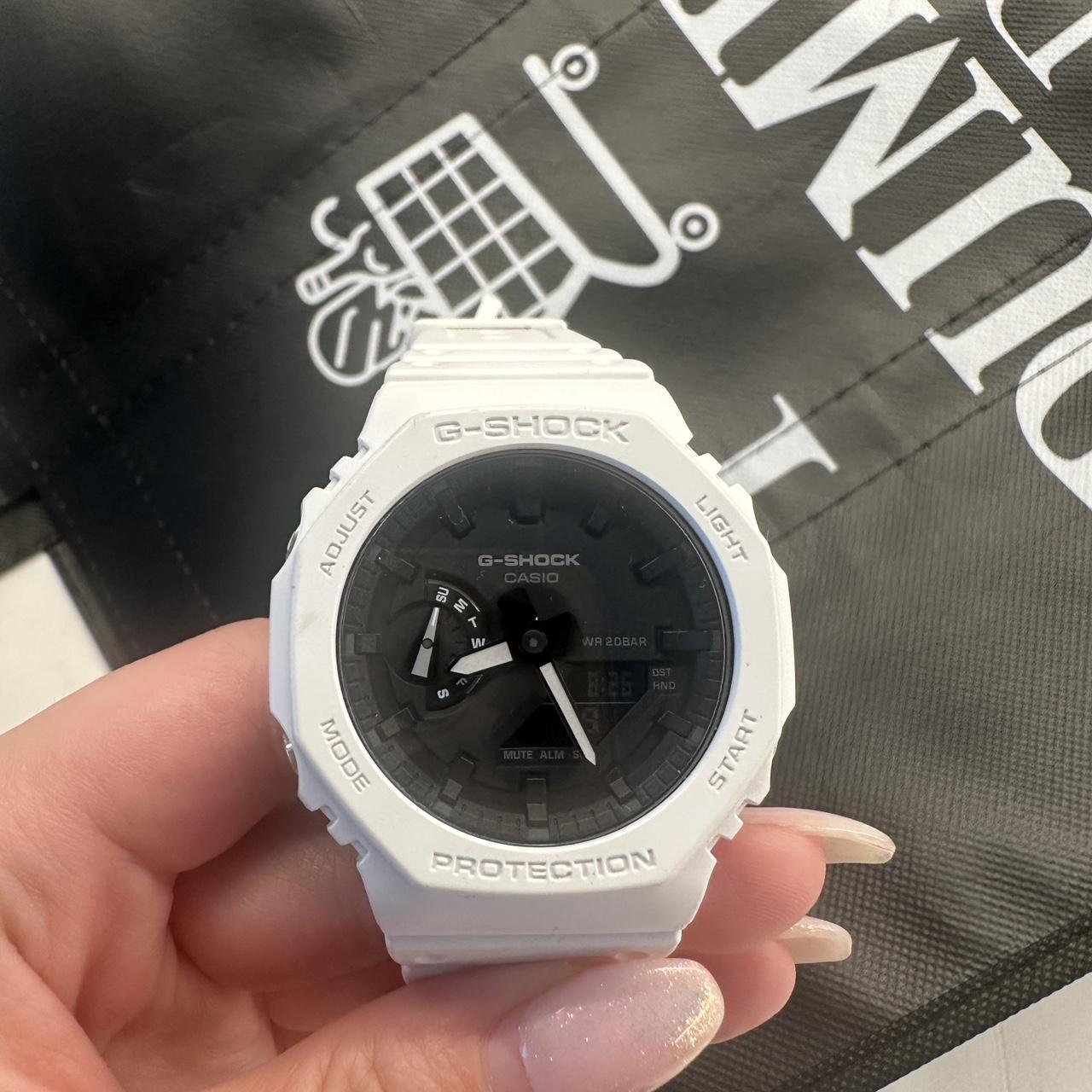 Casio G-Shock white and black watch unisex adjustable - Depop