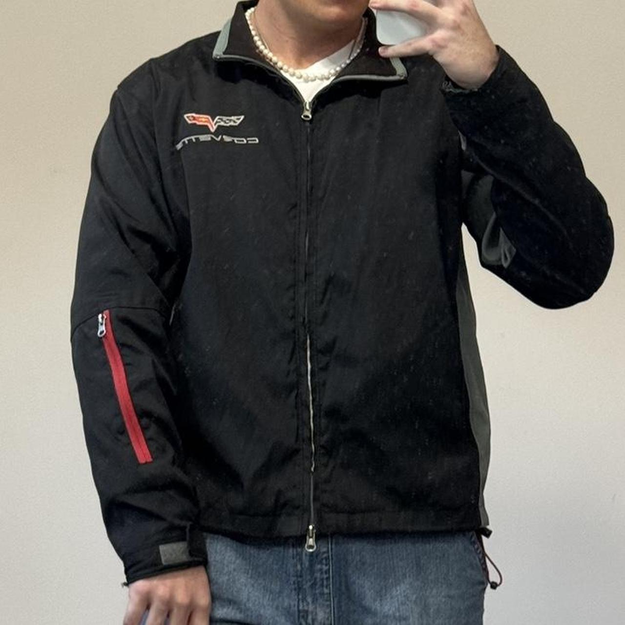 black and red Corvette jacket - Port Authority... - Depop