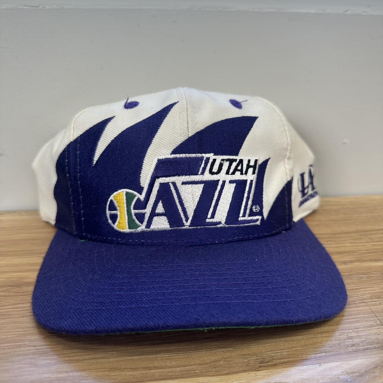 Vintage Utah jazz logo athletic sharktooth Snapback... - Depop