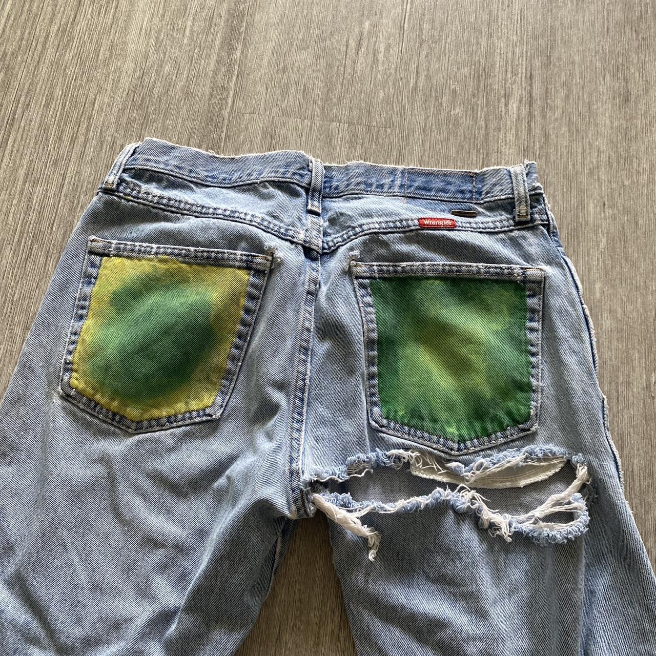 ripped and painted wrangler jeans #wranglerjeans... - Depop