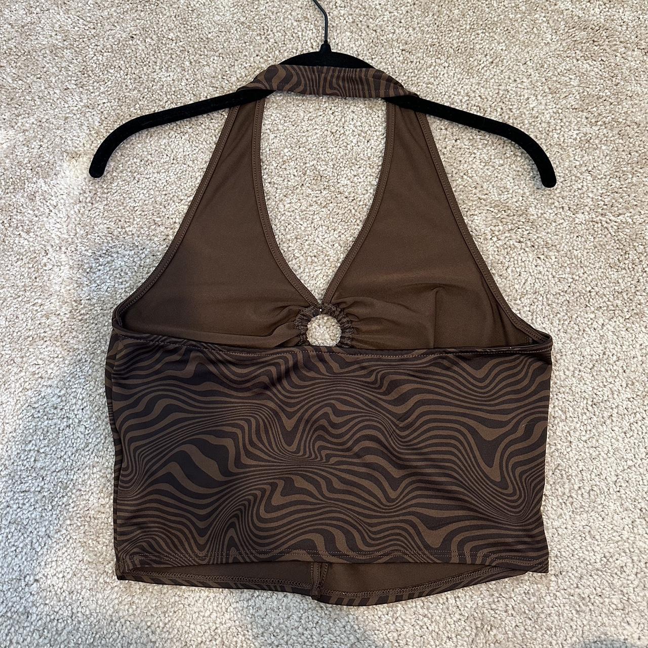 Y2K fun halter neck zebra print #halterneck... - Depop