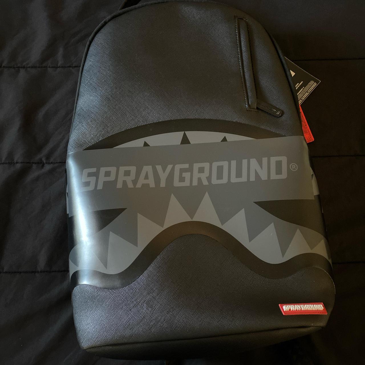 Sprayground black and grey backpack - Depop