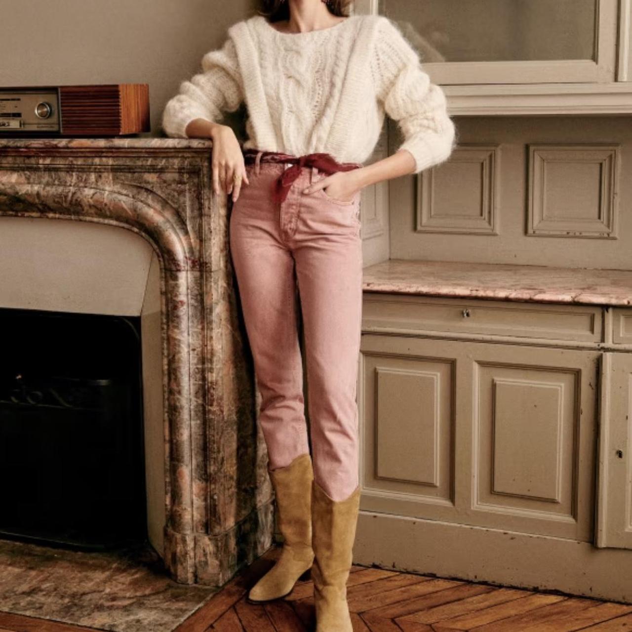 Sézane cream cable knit style backless jumper brand... - Depop