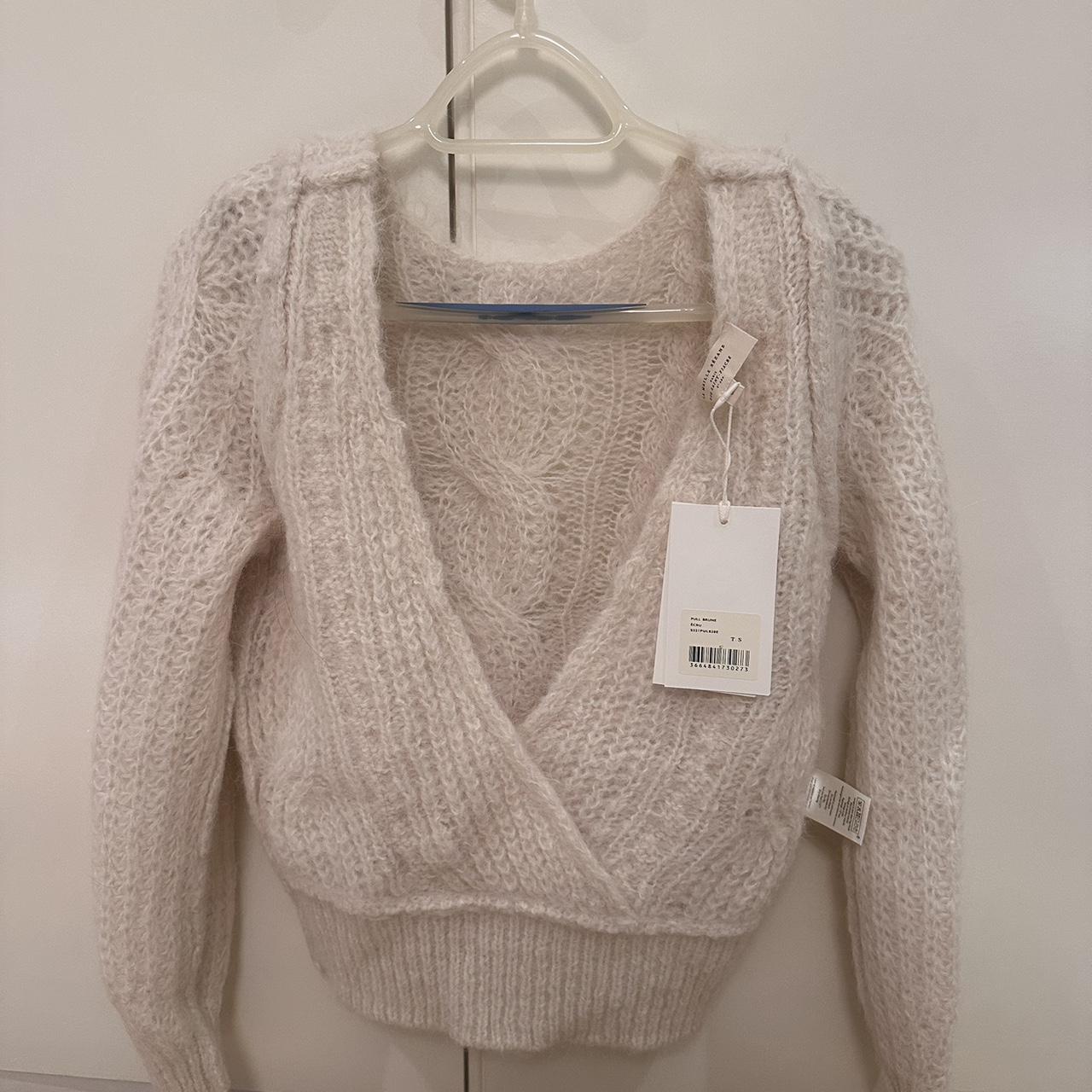 Sézane cream cable knit style backless jumper brand... - Depop