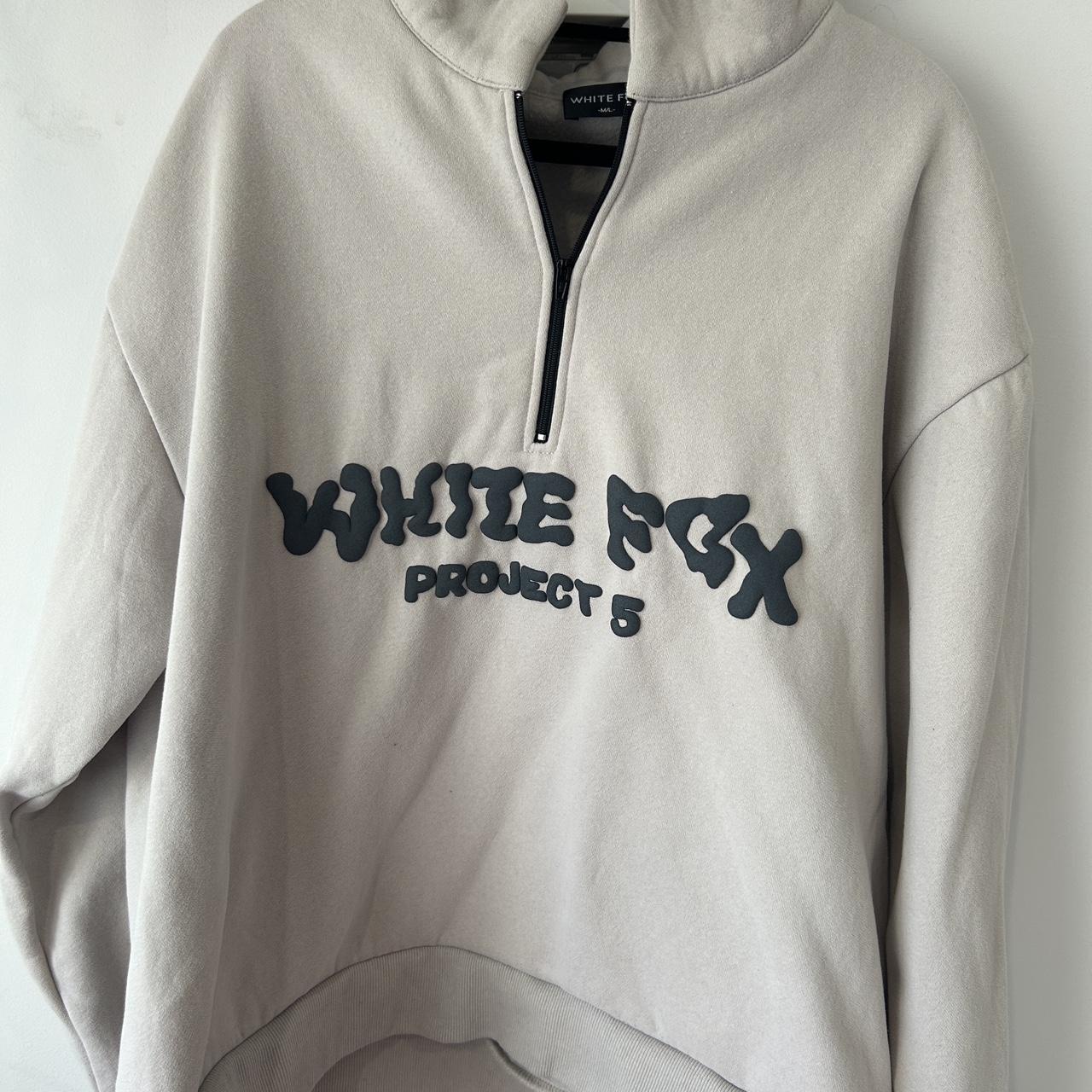 White fox quarter zip jumper Size M/L Worn once - Depop