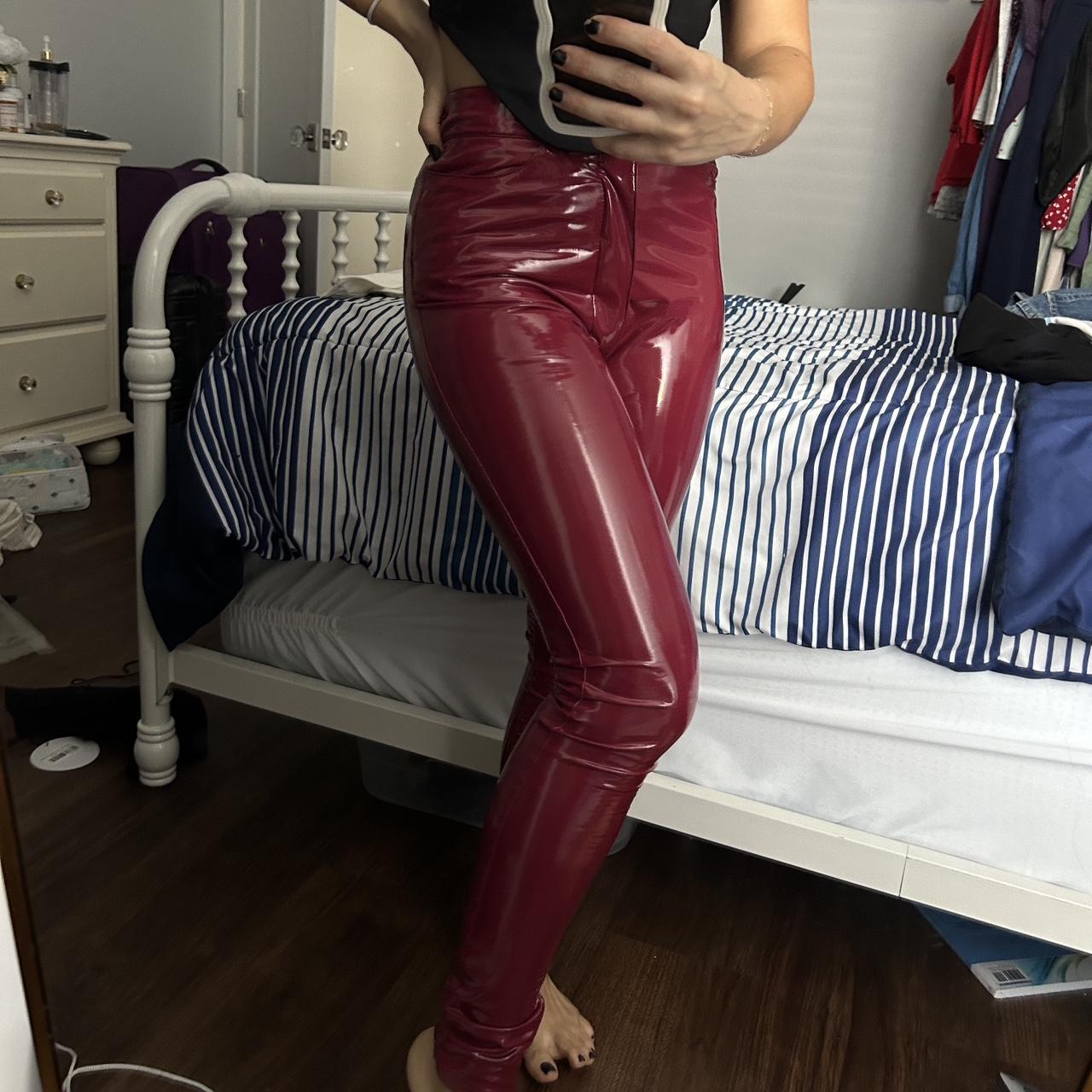 Oh polly red vinyl pants. Size 0. Worn once. I’m a... - Depop