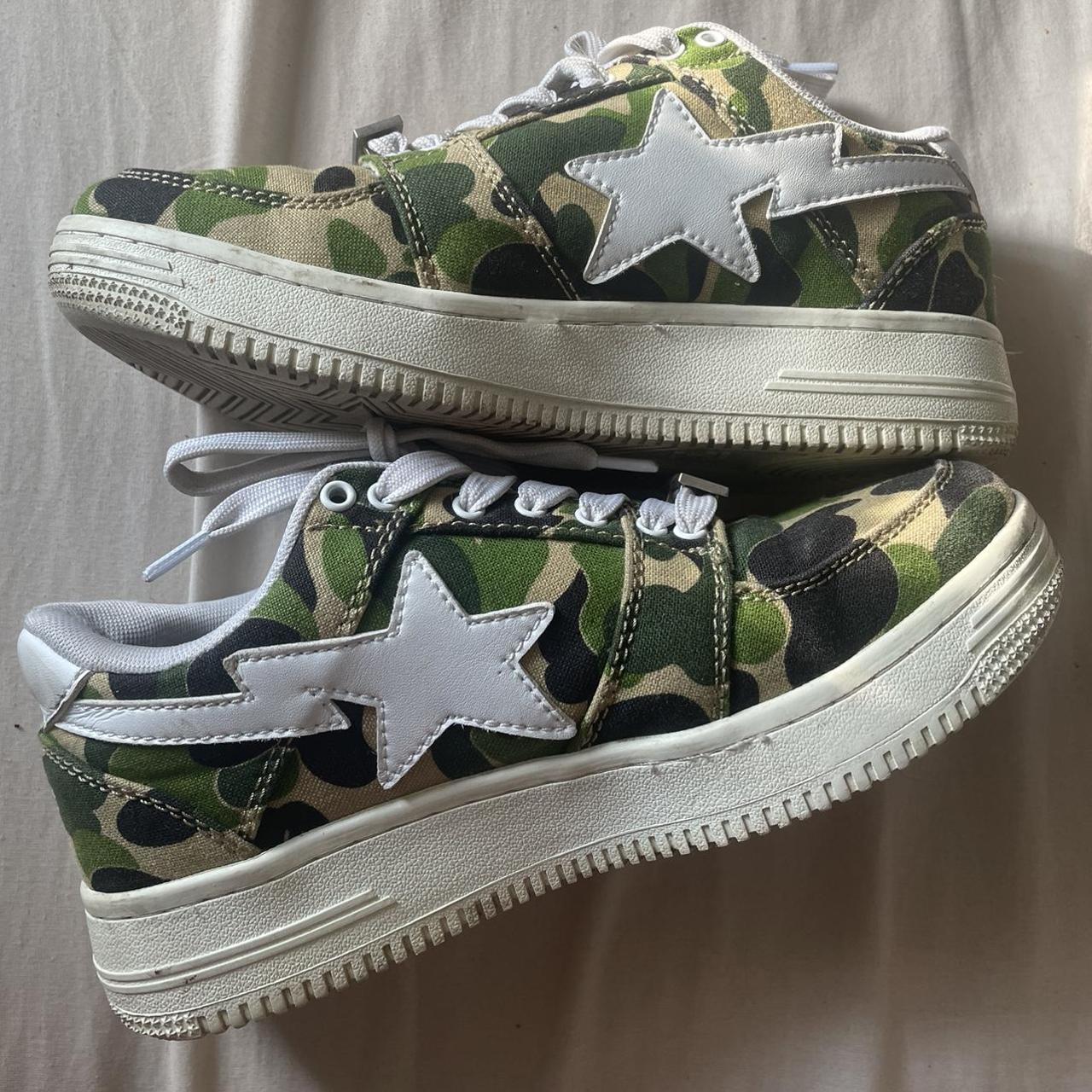 Green camo colour way bapestas US 5.5 roughly a UK... - Depop