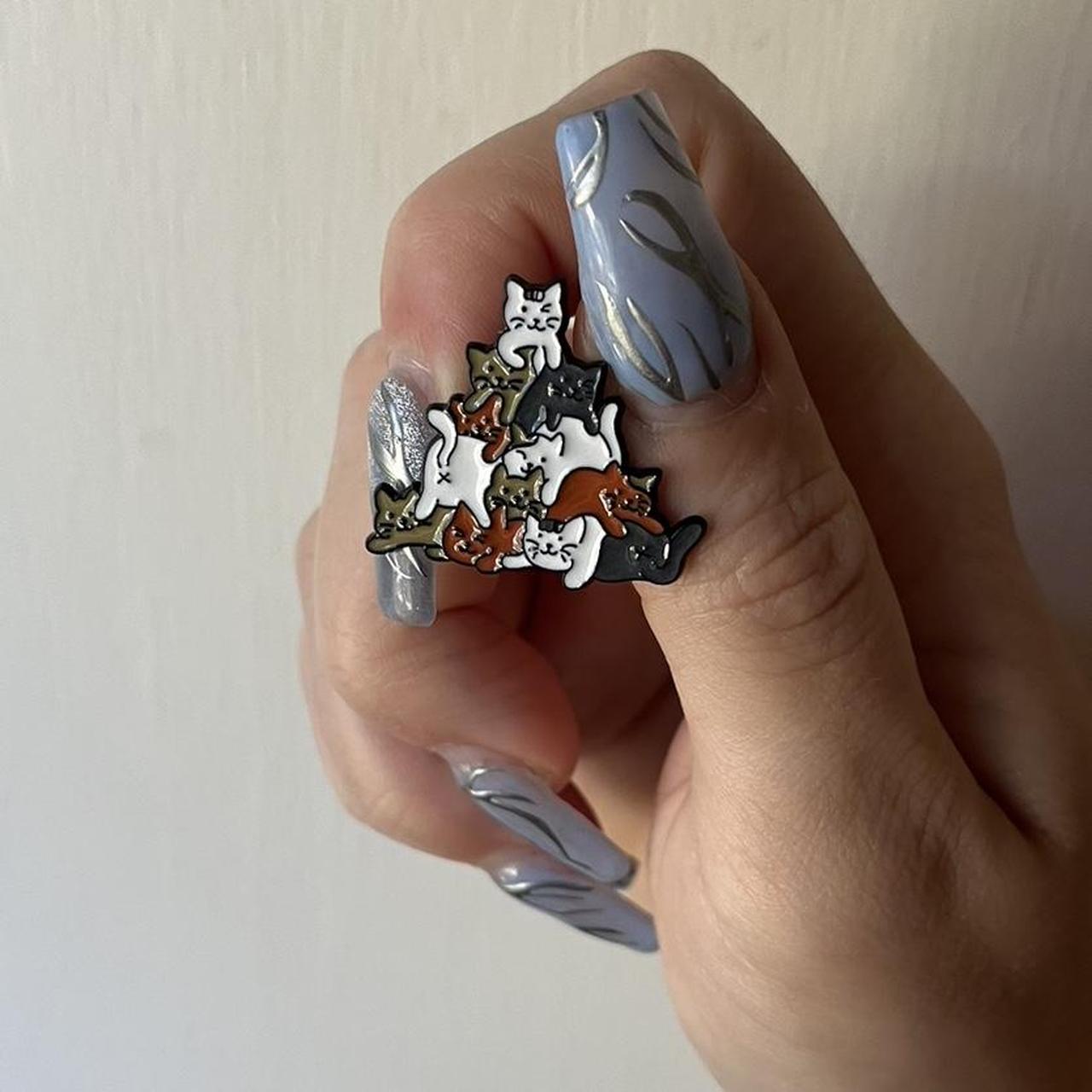 Brand new pile of cats enamel pin. Perfect for cat... - Depop