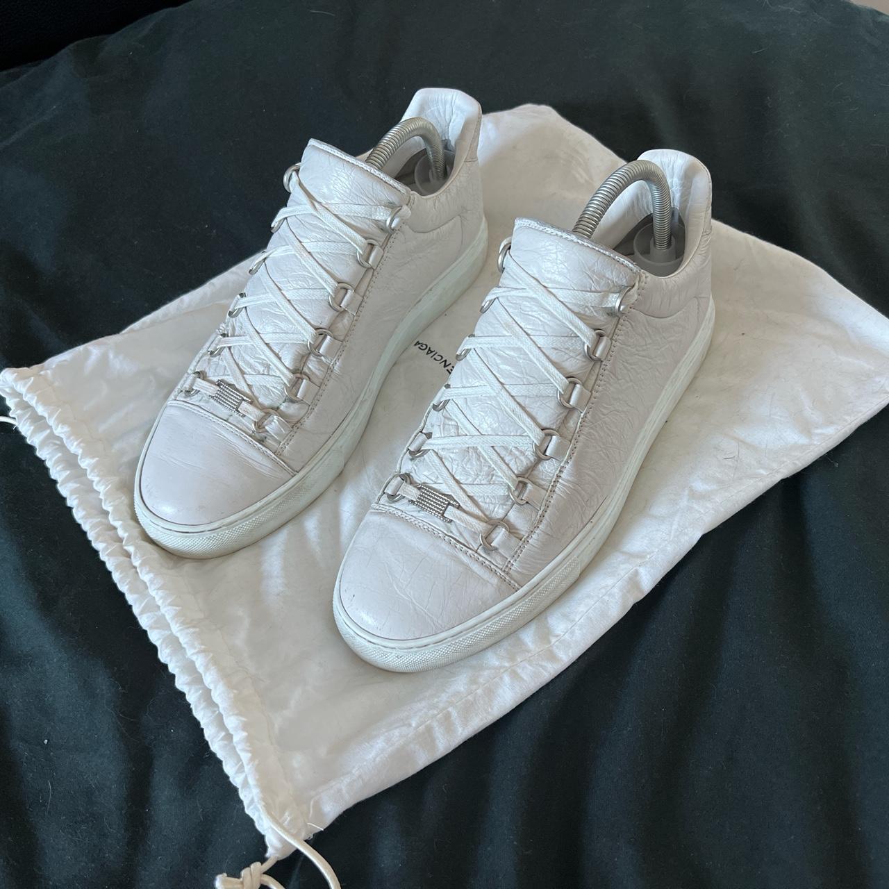 balenciaga arena low white size 10 condition... | Depop