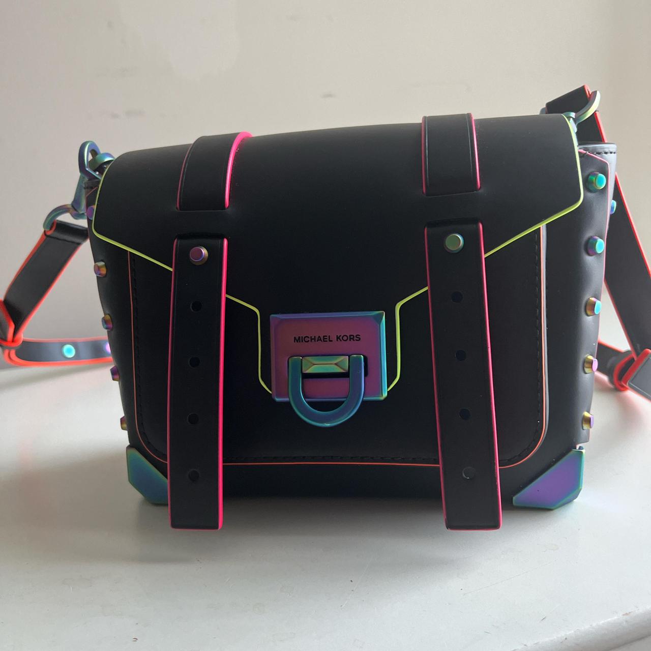 NEVER USED Black and neon Michael Kors Manhattan... - Depop