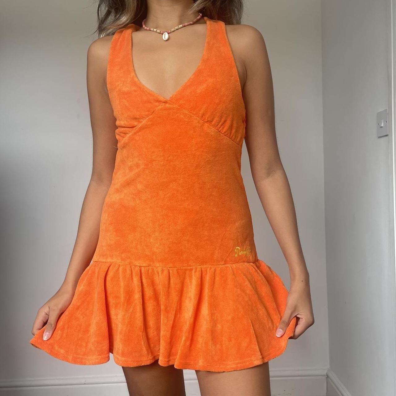 deadstock 00s orange punkyfish mini beach dress... - Depop