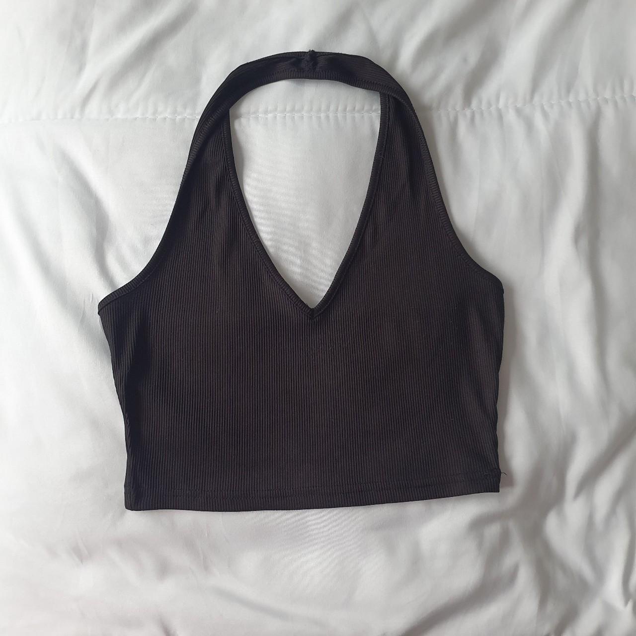 Simple black halter neck top Stretchy fabric Perfect... - Depop