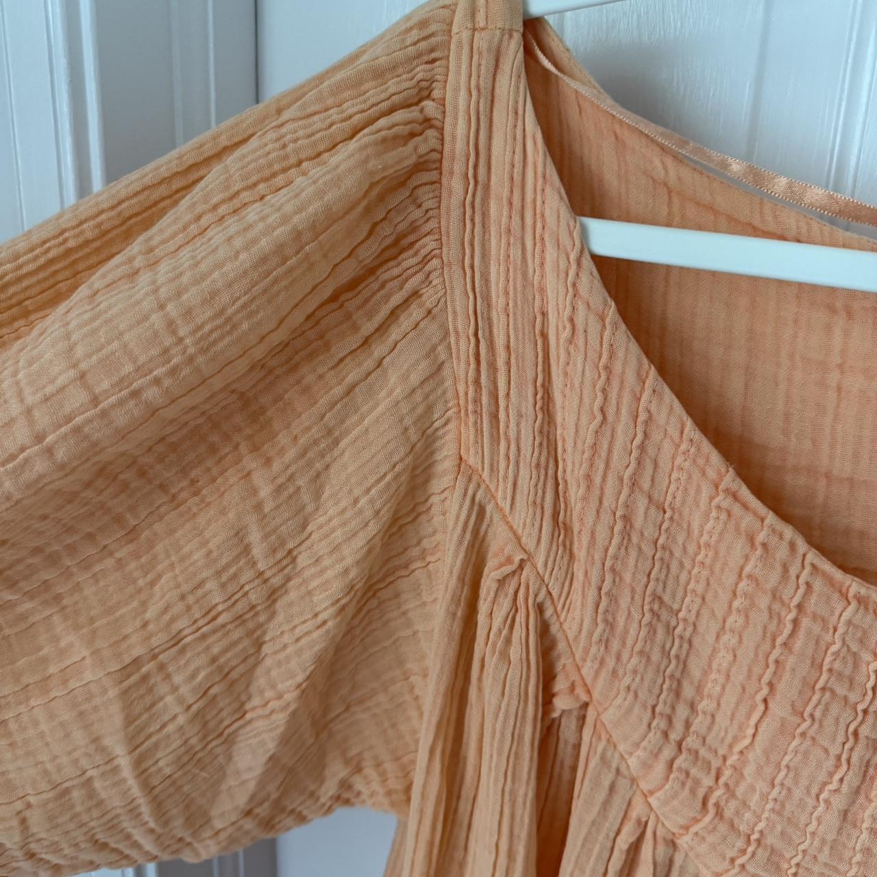 Orange flowy free people mini dress. So cute! Great... | Depop