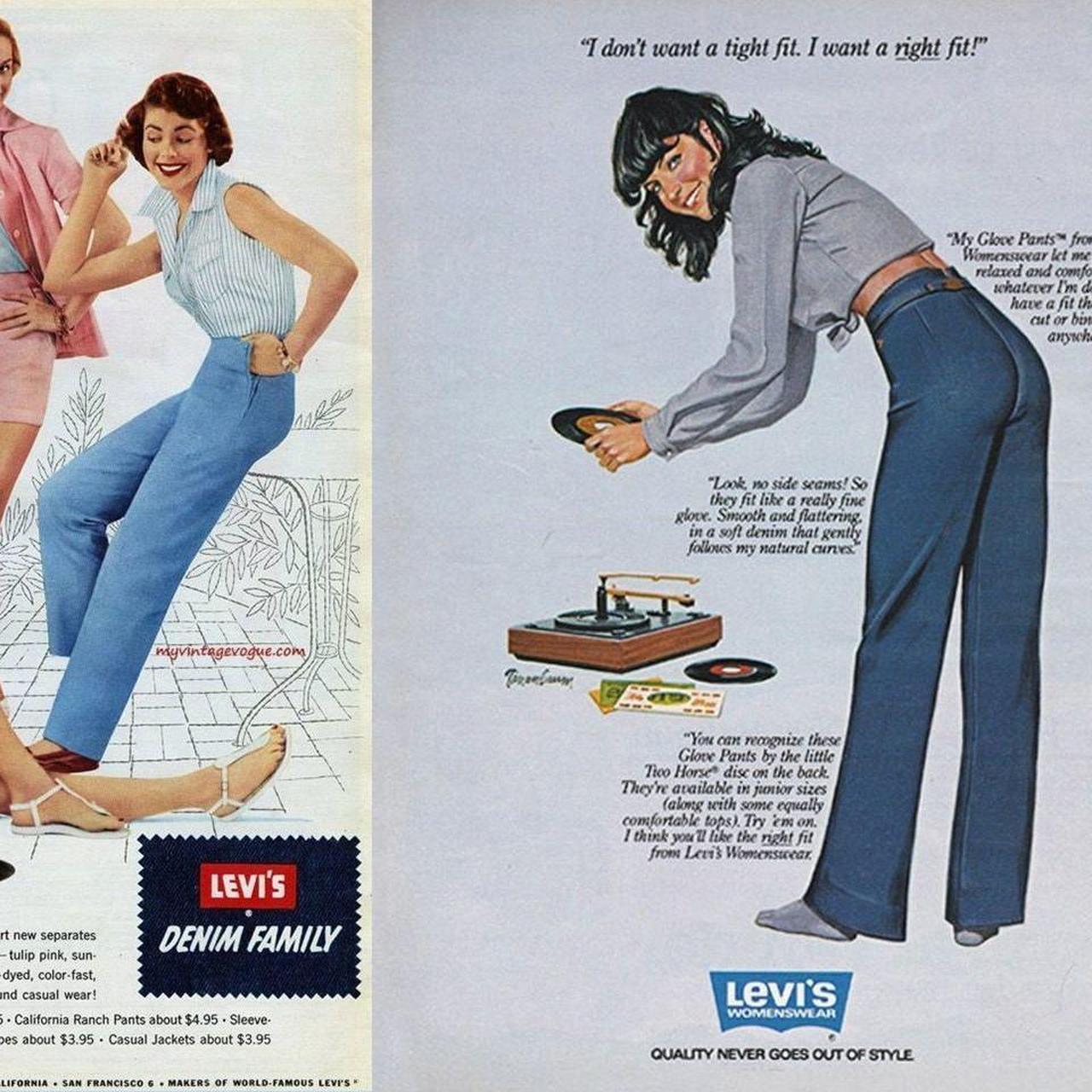 Vintage Levi's 60s style Jeans Highwaist wide legs... - Depop