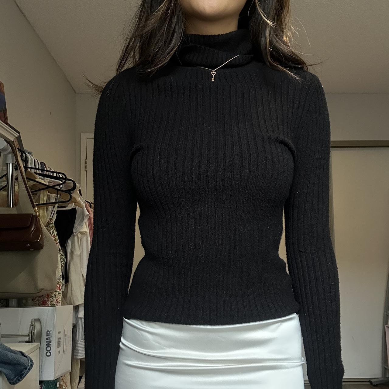 Black ribbed turtleneck jumper #turtleneck #jumpers | Depop