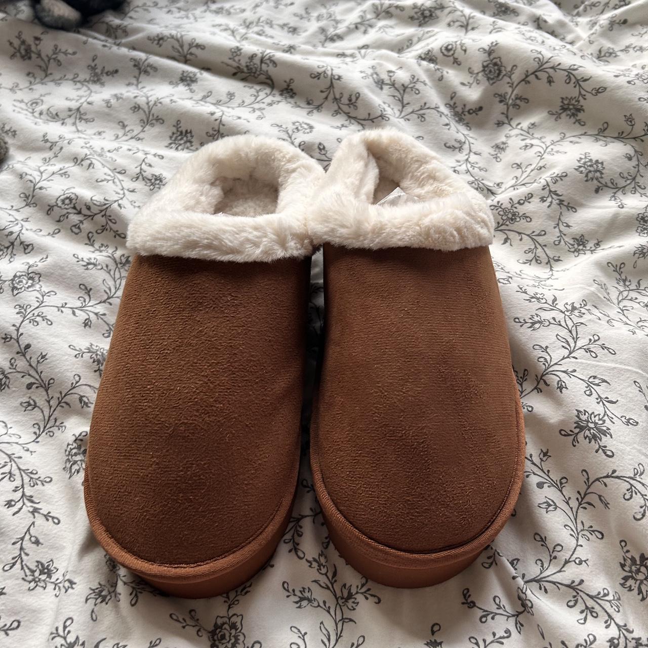 ~ brown slippers ~ kind of look like uggs ~ never... - Depop