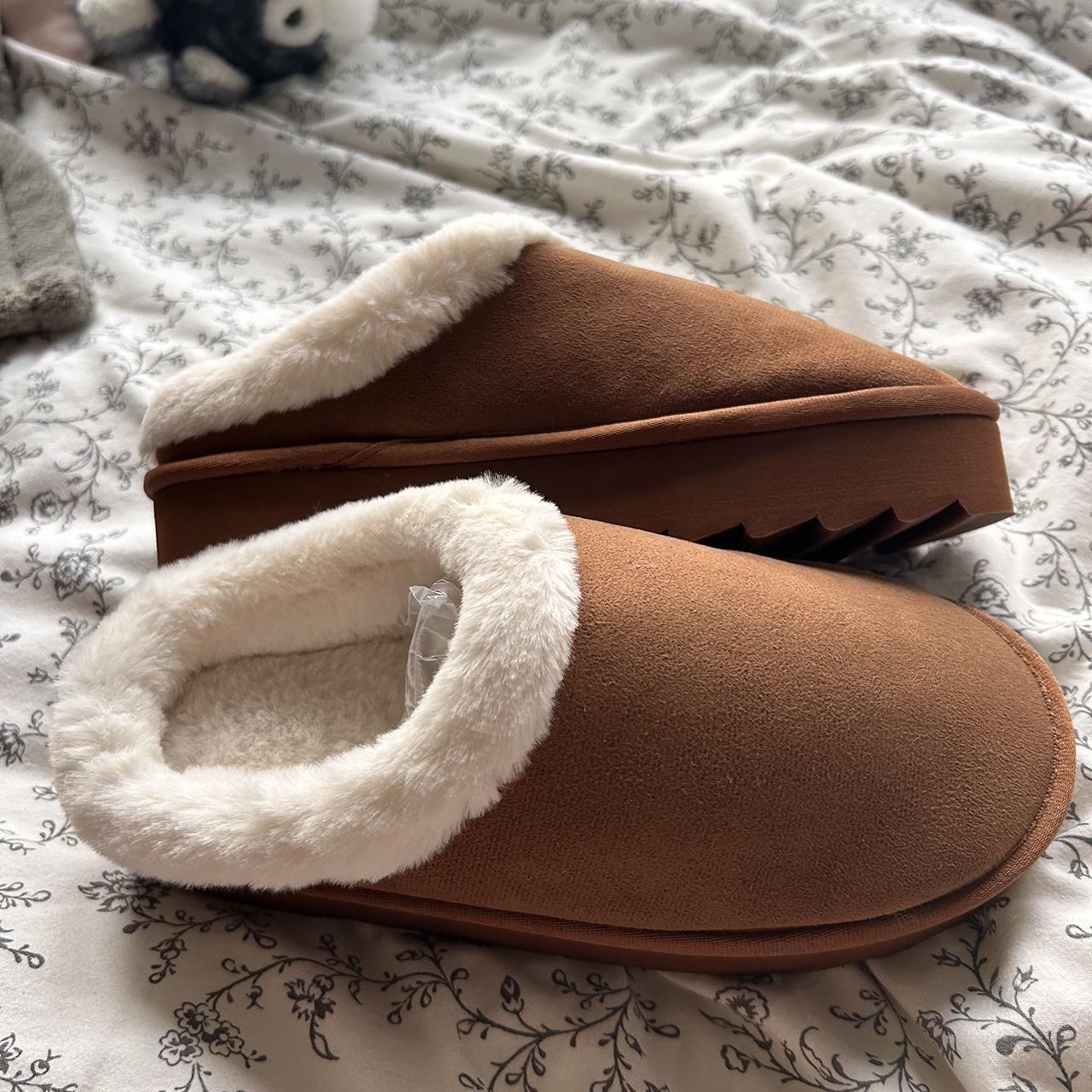 ~ brown slippers ~ kind of look like uggs ~ never... - Depop