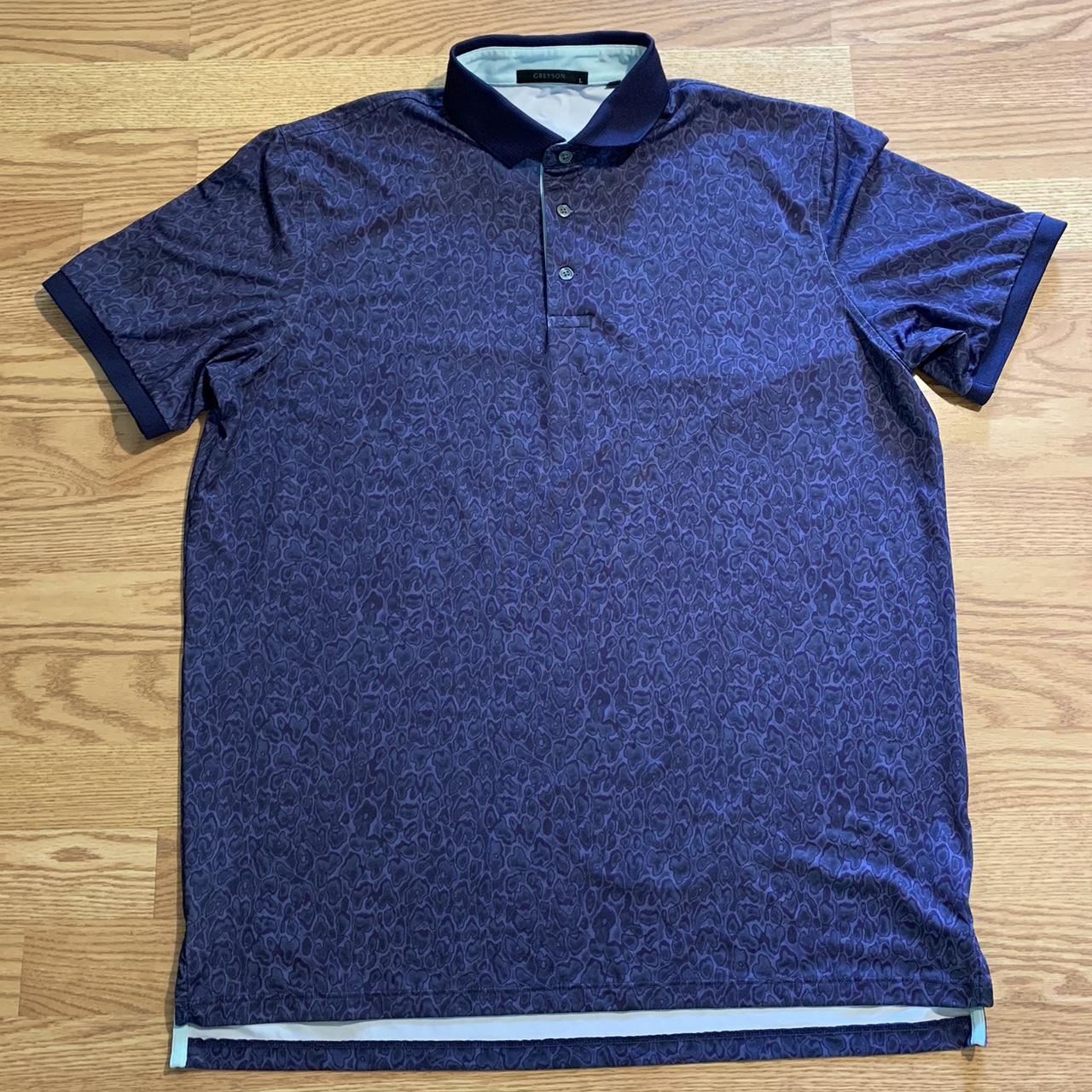 Grayson purple cheetah print style golf polo - Depop
