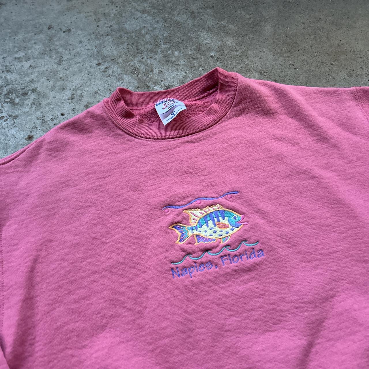 Vintage 90s / Y2K fish embroidered... - Depop