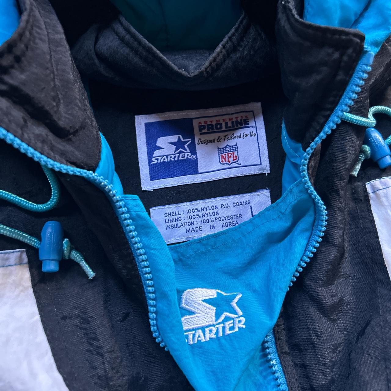 Vintage 90s Carolina Panthers Starter pull over zip... - Depop