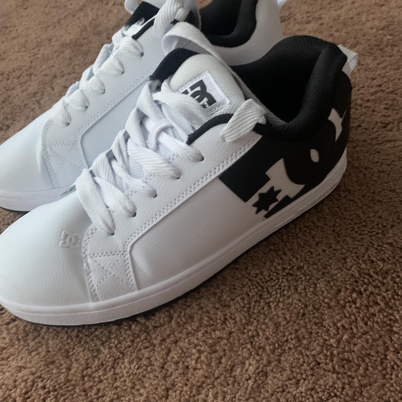 Dc shoes black and white court graffiks Only worn... | Depop