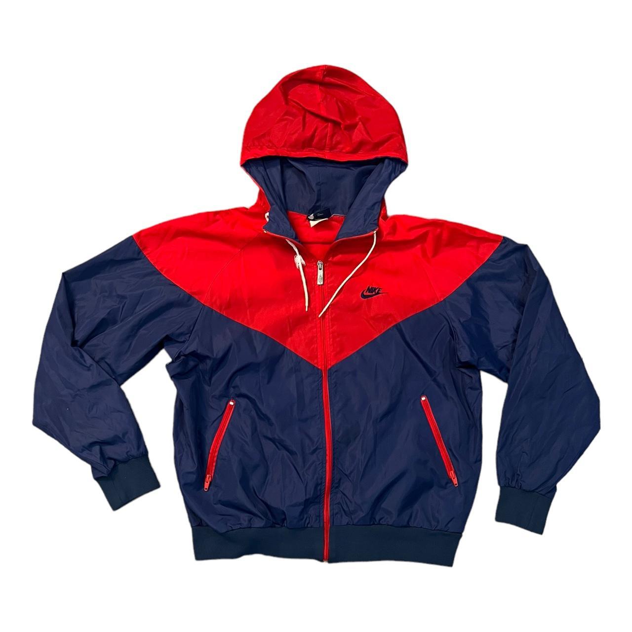 Vintage Nike Blue Tag Blue/Red Jacket... - Depop